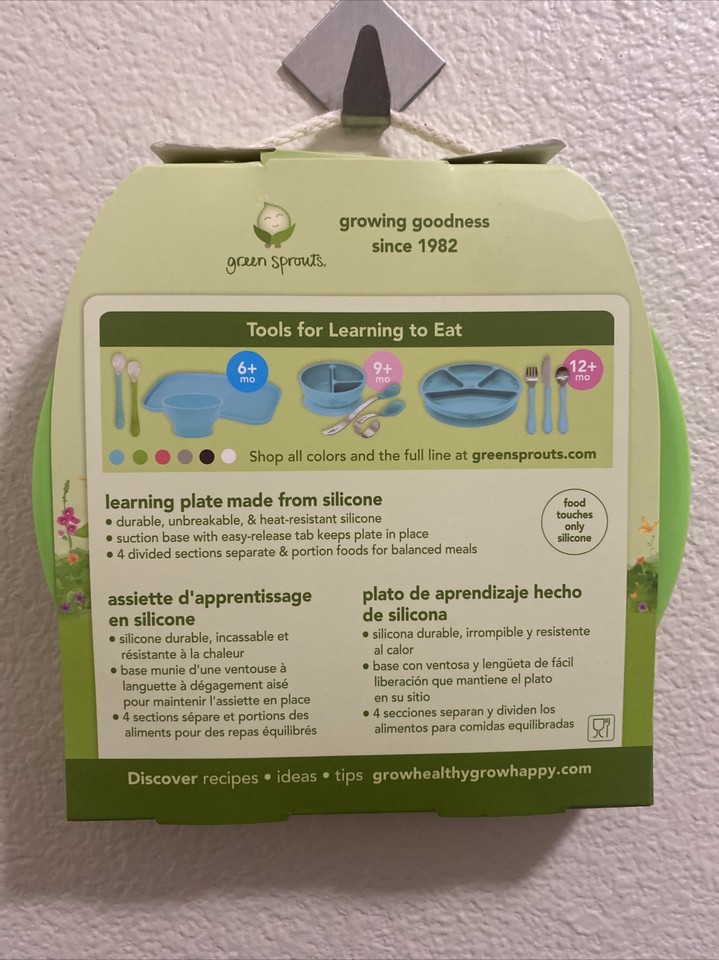 Green Sprouts, Inc. Learning Plate Durable Heat Resistant Silicone ...
