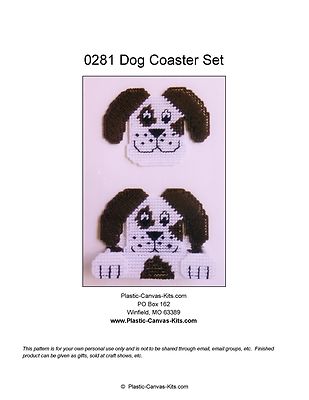Puppy Dog Coaster Set-Plastic Canvas Pattern or Kit | eBay