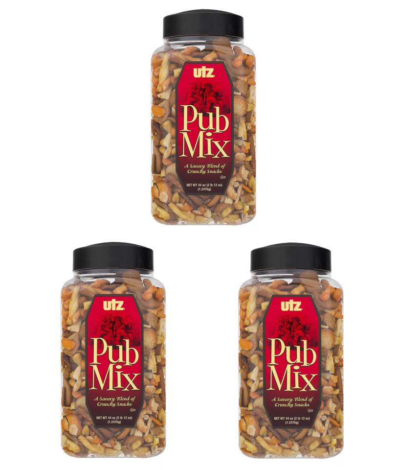 Utz Pub Mix Barrel, 44 oz Savory Blend of Crunchy Snack Mix Flavors | eBay