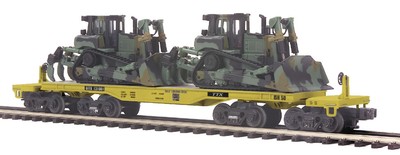 MTH 20-98378 TTX 47’ HEAVY DUTY FLAT CAR ARMY D8R MILITARY TRACTORS ...