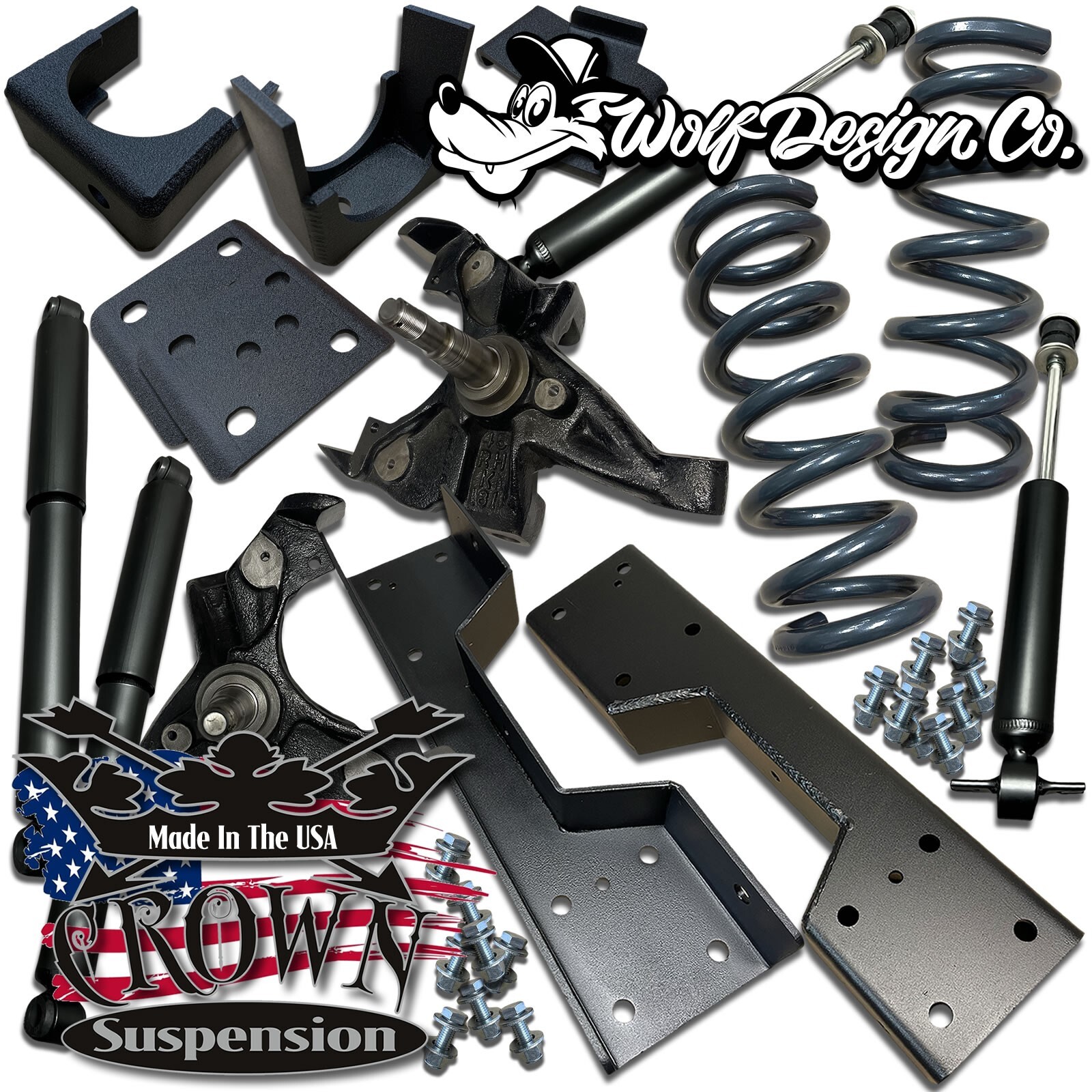 1988-1998 OBS Chevy C1500 Silverado Lowering Kit 5/7 Drop Kit Spindles ...