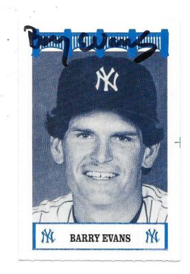 BARRY EVANS 1992 THE WIZ YANKEES 80'S AUTOGRAPHED SIGNED | eBay