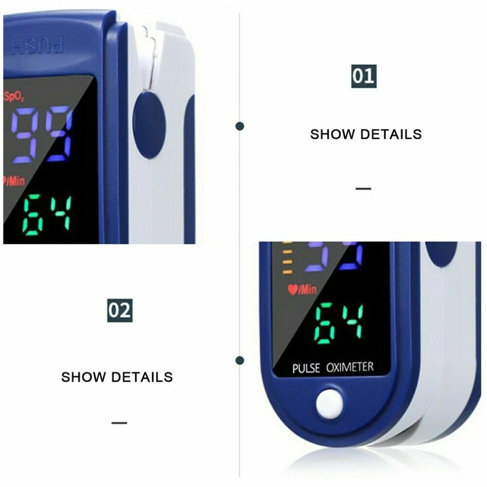 2X Professional Finger Pulse Oximeter Blood Oxygen Saturation Monitor ...