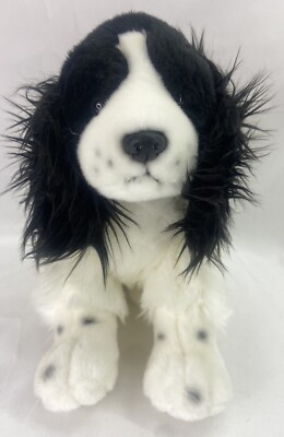 Aurora Flopsies Stuffed Plush Black White Realistic Springer Spaniel ...