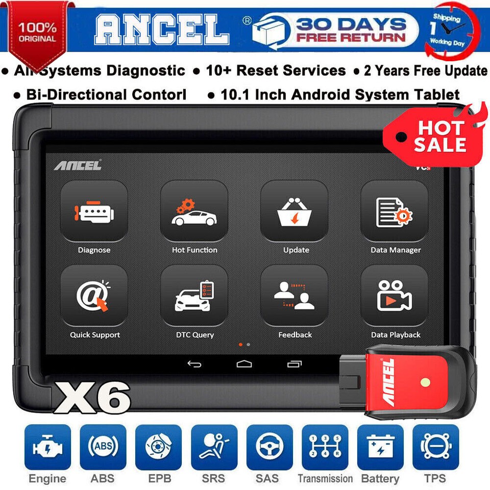ANCEL X6 Bidirectional OBDII Scanner ABS DPF DPF SRS Auto Diagnostic ...