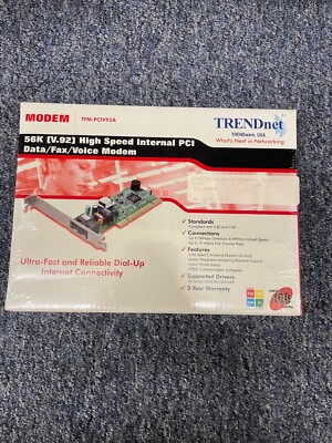 TRENDnet- Modem- 56k [V.92] High Speed Internal PCI- Data/Fax/ Voice ...