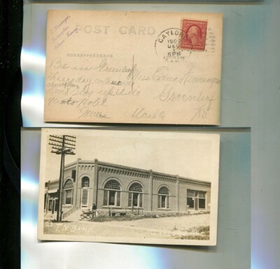 GAYLORD KANSAS FIRST NATIONAL BANK REAL PHOTO POSTCARD 1909 1817Q | eBay