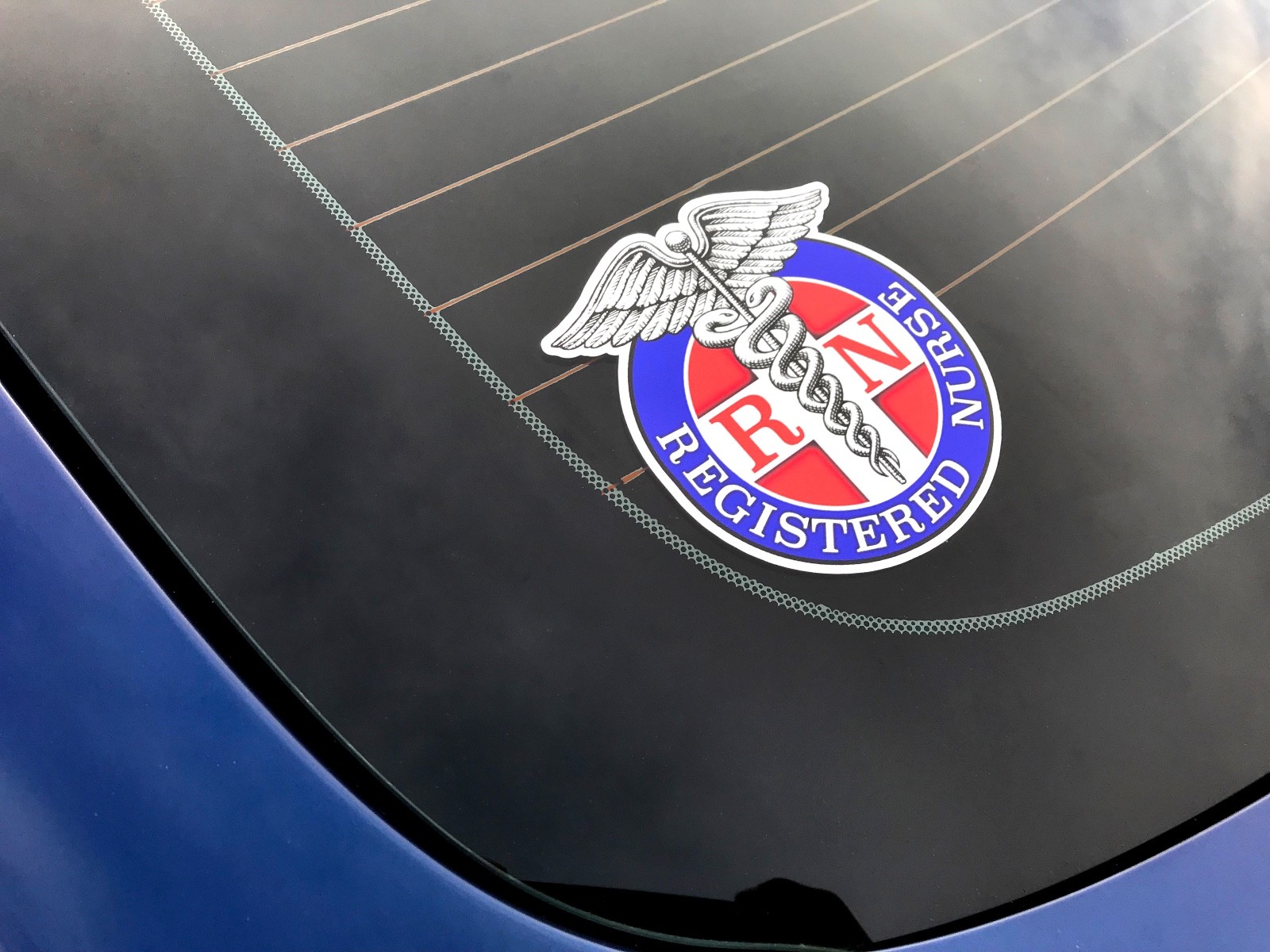 RN Decal Bumper Sticker - Registered Nurse Car Decal, RN Caduceus Logo ...