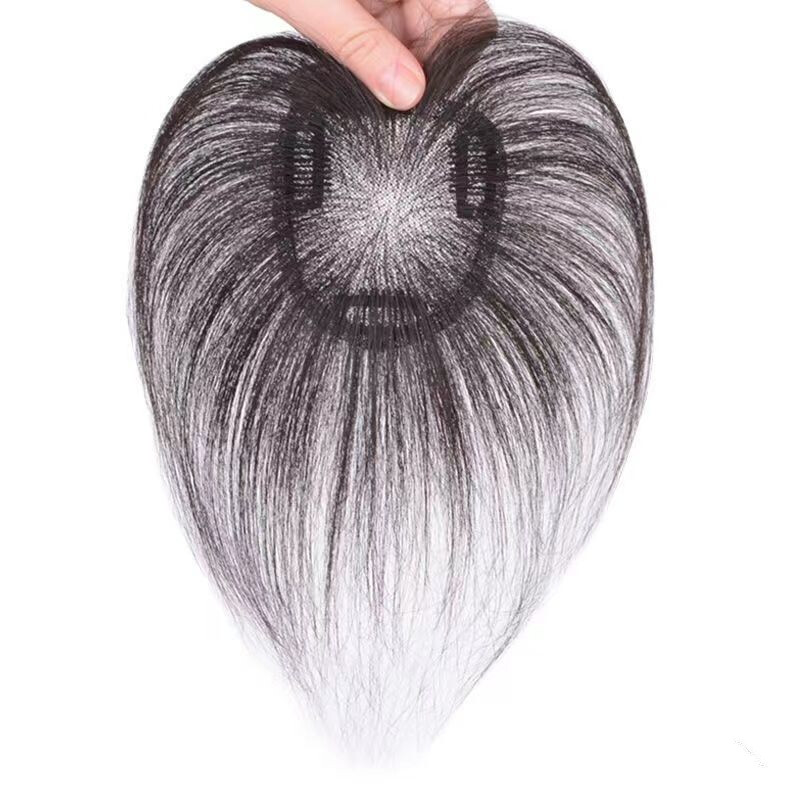 100% Human Hair Toupee Clip in Topper Hairpieces BreathTop Hair Pieces ...
