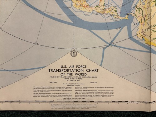 U.S. Air Force Transportation Chart Of The World GH-9A May 1960 | eBay