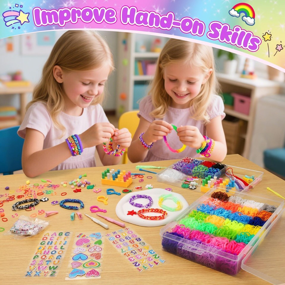 10000+ Rubber Band Bracelet Kit, Colorful Loom Bracelet Making Kit with ...