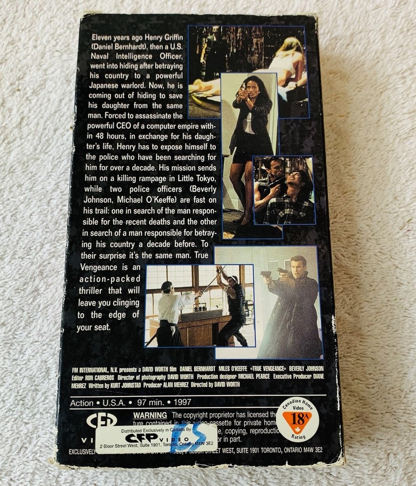 True Vengeance VHS Video 1997 CFP Daniel Bernhardt Action | eBay