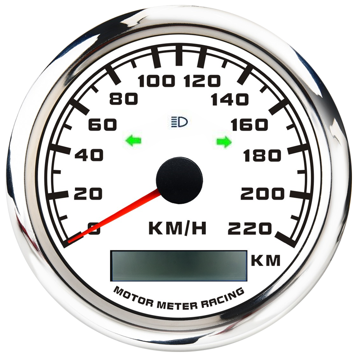 W PRO 85mm 3-3/8" GPS Speedometer 220 KMH Turn Signal High Beam Car ...