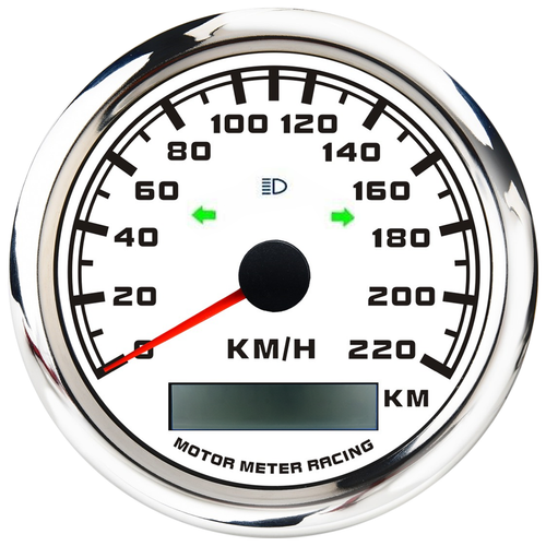 W PRO 85mm 3-3/8" GPS Speedometer 220 KMH Turn Signal High Beam Car ...