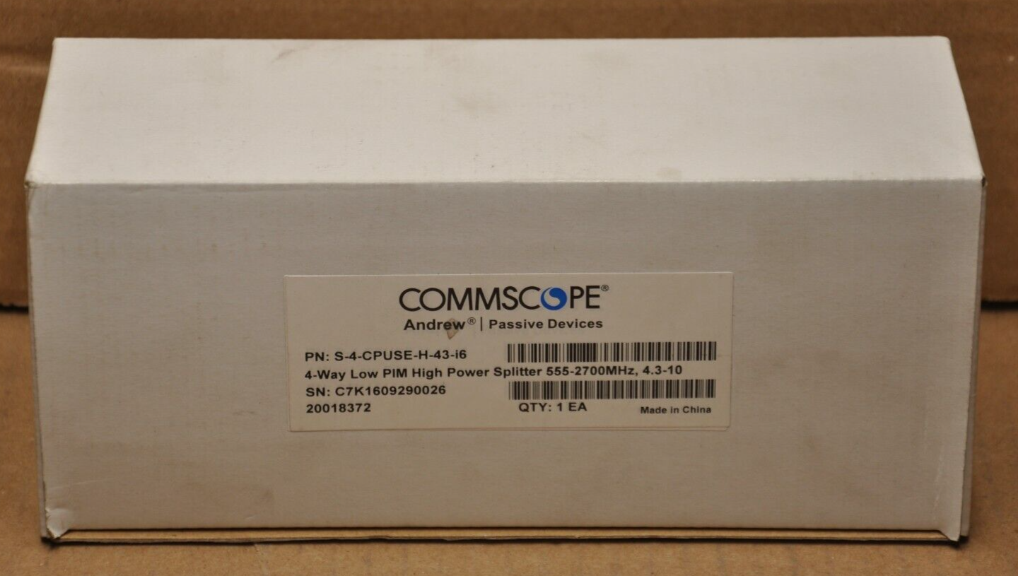 Commscope Andrew S-4-CPUSE-H-43-i6 4-Way Low Pim High Power Splitter ...