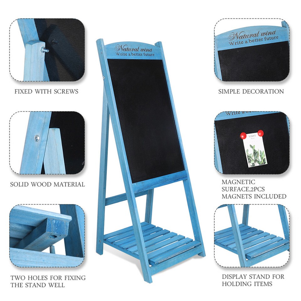 Traditional Large Wood A-Board Pavement Sign Stand Blackboard Chalk ...