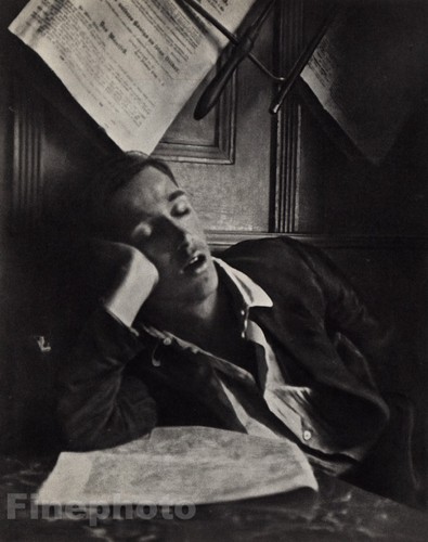 1912/72 Vintage ANDRE KERTESZ Young Man BOY SLEEPING READING Hungary ...