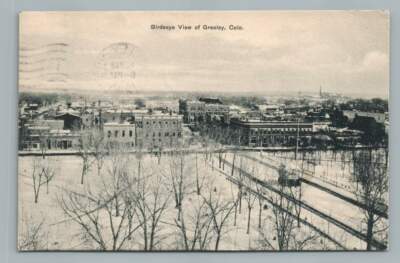 Bird's Eye View GREELEY Colorado~Antique Winter Snow Postcard 1910 | eBay