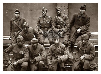 369TH HARLEM HELLFIGHTERS AFRICAN AMERICAN BLACK WW1 SOLDIERS 5X7 PHOTO ...