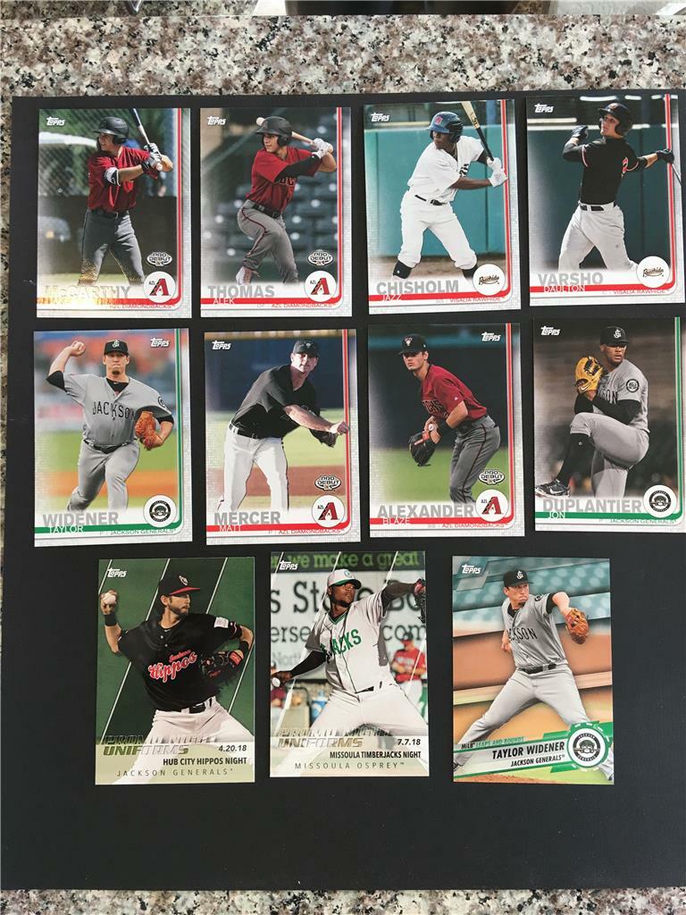 2019 Topps Pro Debut Arizona Diamondbacks Master Team Set 11 Cards ...