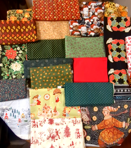 Fabric Estate Lot-Christmas, Autumn+ Remnants, Craft, Decor, Panels ...