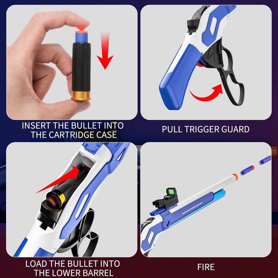Shell Ejecting Toy Gun (27-Inch),Soft Bullets Toy Shotgun Gun, Lever ...