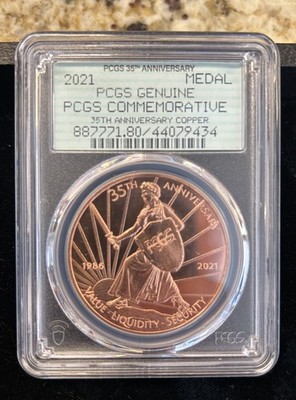 2021 PCGS 35th ANNIVERSARY COMMEMORATIVE COPPER MEDAL! | eBay