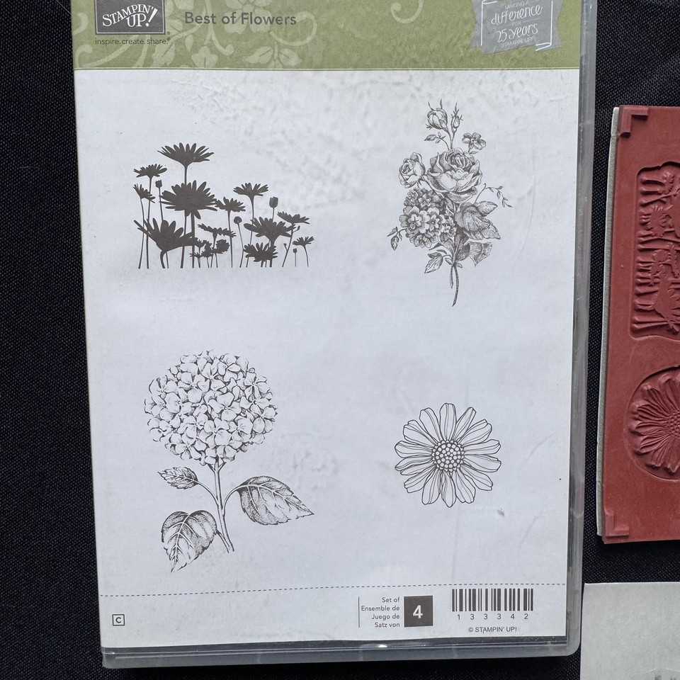 Stampin' Up Best of Flowers Rubber Stamp Set Floral Botanical Craft ...