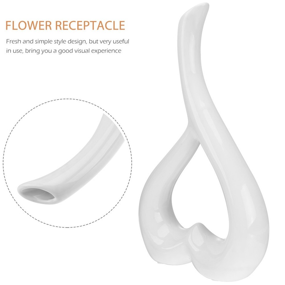 1pc Ceramic Flower Receptacle Heart-shaped Ornament Flower Vase Ceramic ...