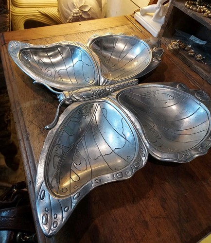 Arthur Court Large Butterfly Platter / Trinket Tray Aluminum 1997 14 ...