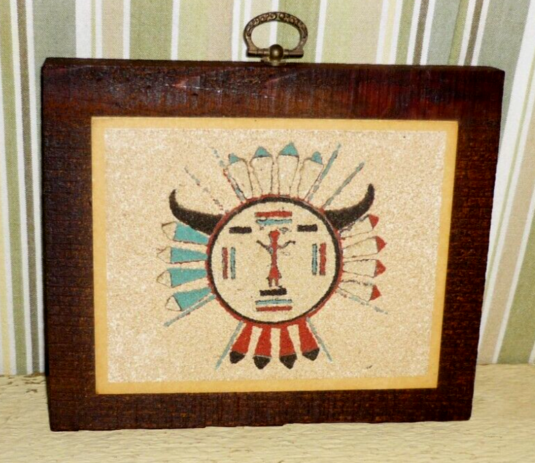 Vintage APACHE Sand Painting of THE CHIRACAUA SUN by Rainbow Way ...