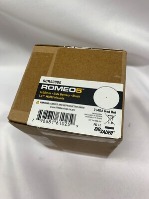 Sig Sauer Romeo 5 SOR50000 1x20mm-Side Battery-Black- 2 MOA Red Dot ...
