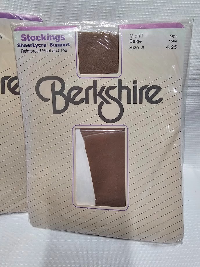 2 packages Vintage Berkshire Stockings Sheer Silky Stockings 1564 Beige ...