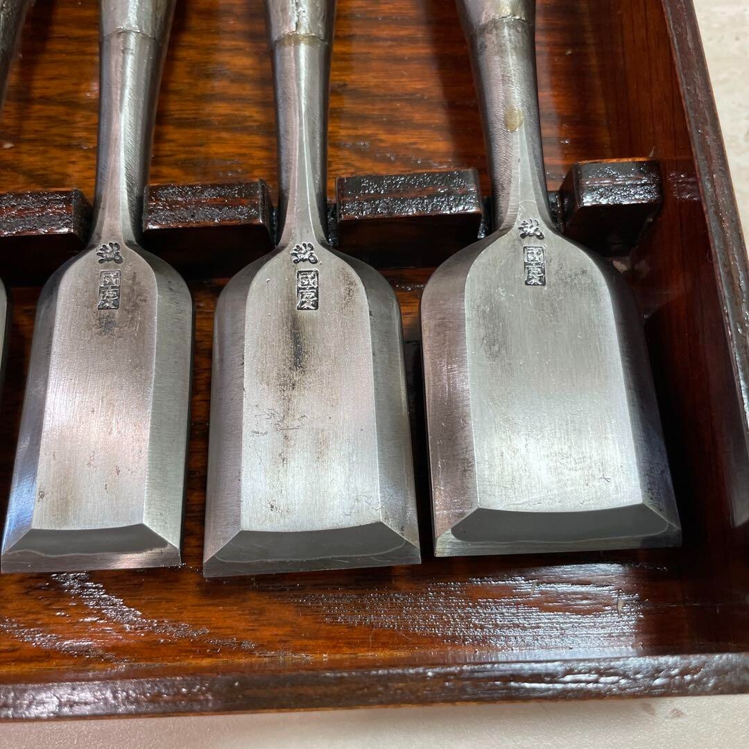 3rd Kunikei Oire Nomi Japanese Bench Chisel Set of 10 Polished White ...