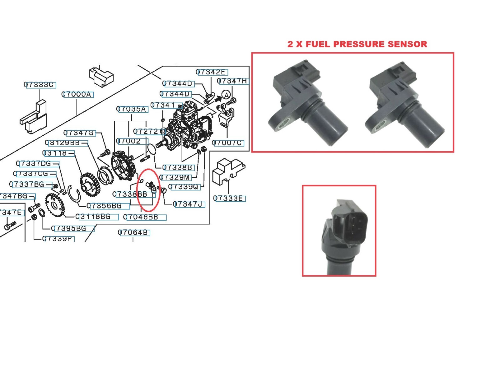 2 X FUEL PUMP SPEED SENSOR for MITSUBISHI PAJERO SHOGUN 3.2DID MK3 V68 ...