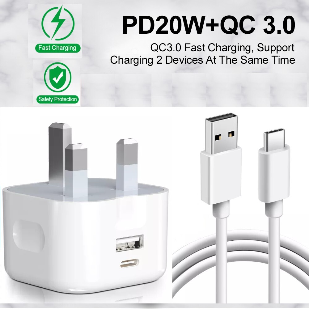 For Google Pixel 7a 6A 6pro 4a 20W Fast Charging Dual USB Wall Charger ...