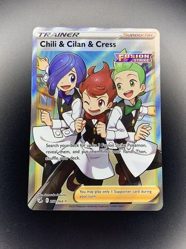 Pokémon Chili, Cilan, & Cress 258/264 Fusion Strike NM Full Art Ultra ...