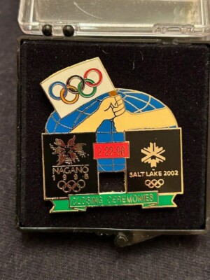 2002 Salt Lake City SLC Olympic Pin Badge Lapel Pin Closing Ceremony ...