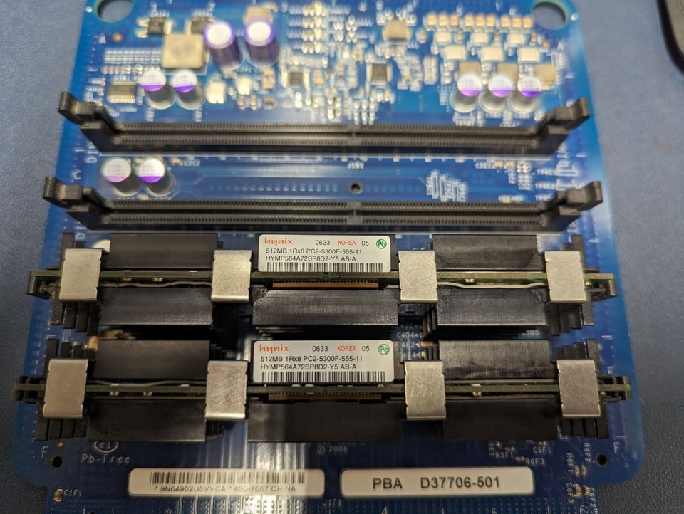 Apple Mac Pro Ram Riser Boards 512MB FB-DIMM RAM Total, P/n 630-7667 ...