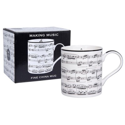 Gift Boxed Fine China Full Colour Mug - Making Music - Musical Notes ...