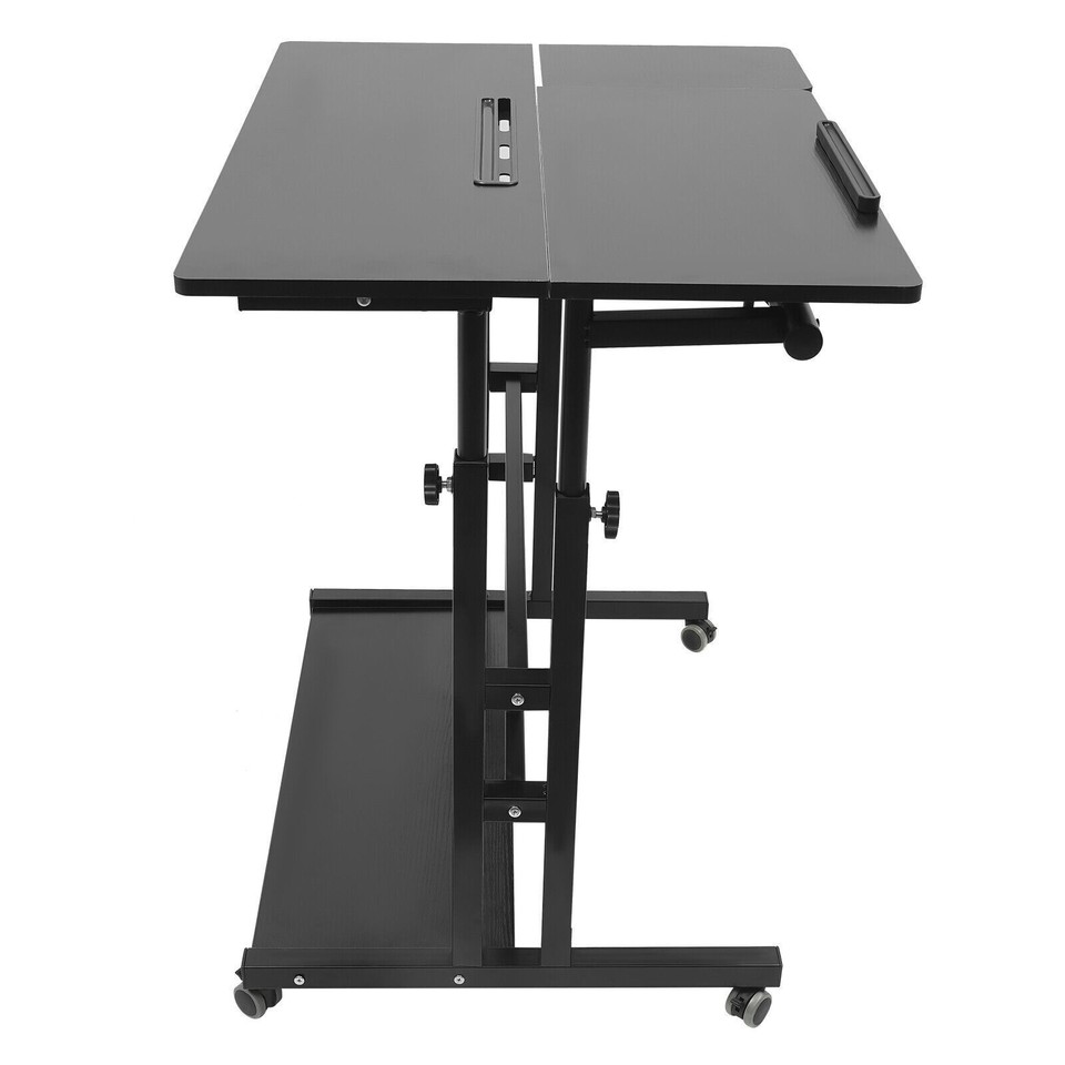 Mobile Rolling Computer Desk Laptop Table Stand w/ Wheel Home Office ...