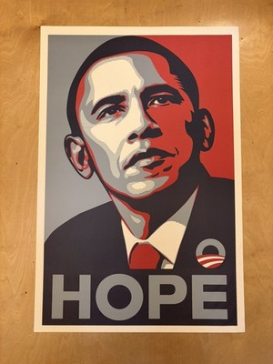 BARACK OBAMA HOPE inspiration motivation Campaign election 2009 POSTER ...