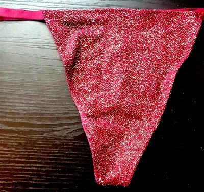 Victoria's Secret Burgundy Gold Sparkle Glitter Panties G-string New ...