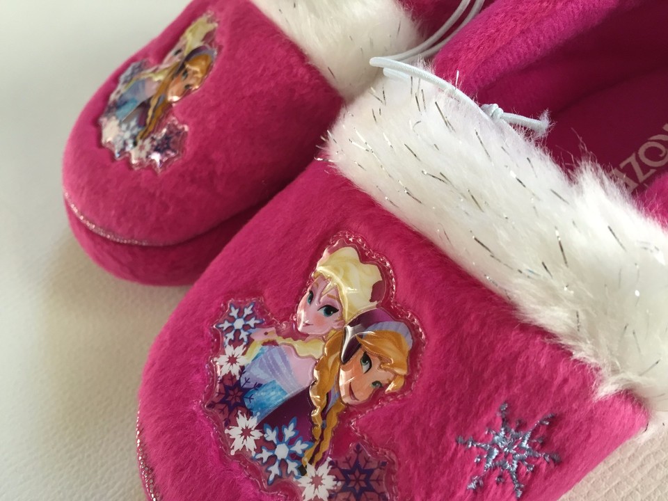 New! Disney Girl's Frozen Anna and Elsa Slippers Pink, Free Shipping ...