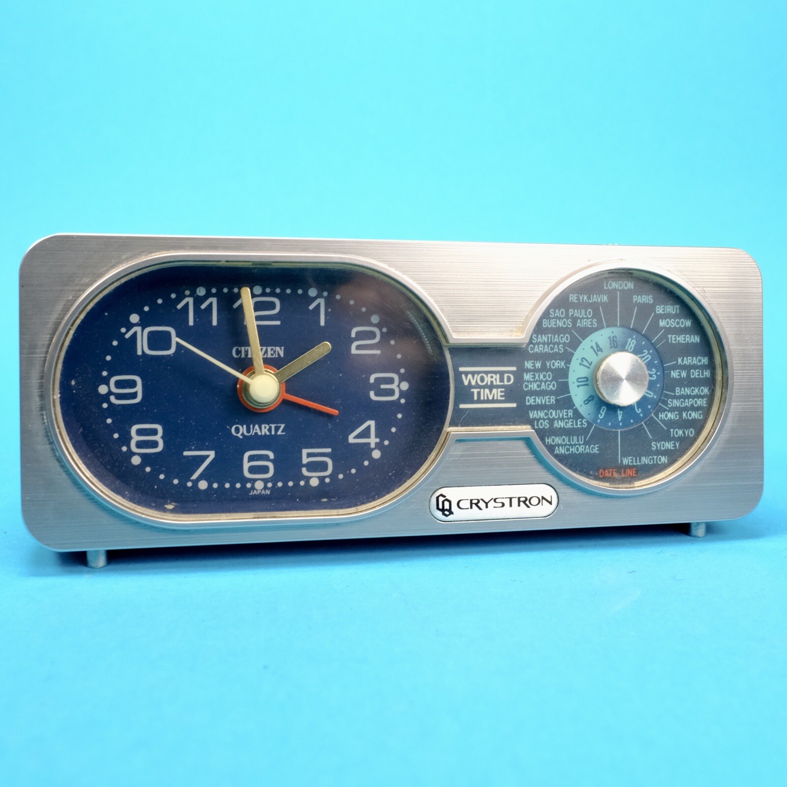 Vintage Citizen Quartz QPB 655 World Time Alarm Table Clock Japan Used ...
