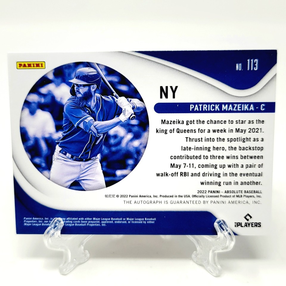 2022 Panini Absolute Memorabilia Patrick Mazeika Rookie Signatures Auto ...