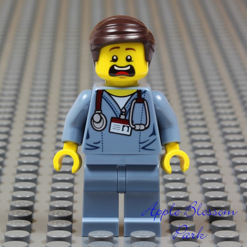 NEW Lego Movie MALE DOCTOR Hospital Minifig Sand Blue Scrubs Torso Dr ...