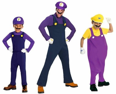 Super Mario Waluigi Wario Costumes Adult and Child STD Deluxe | eBay