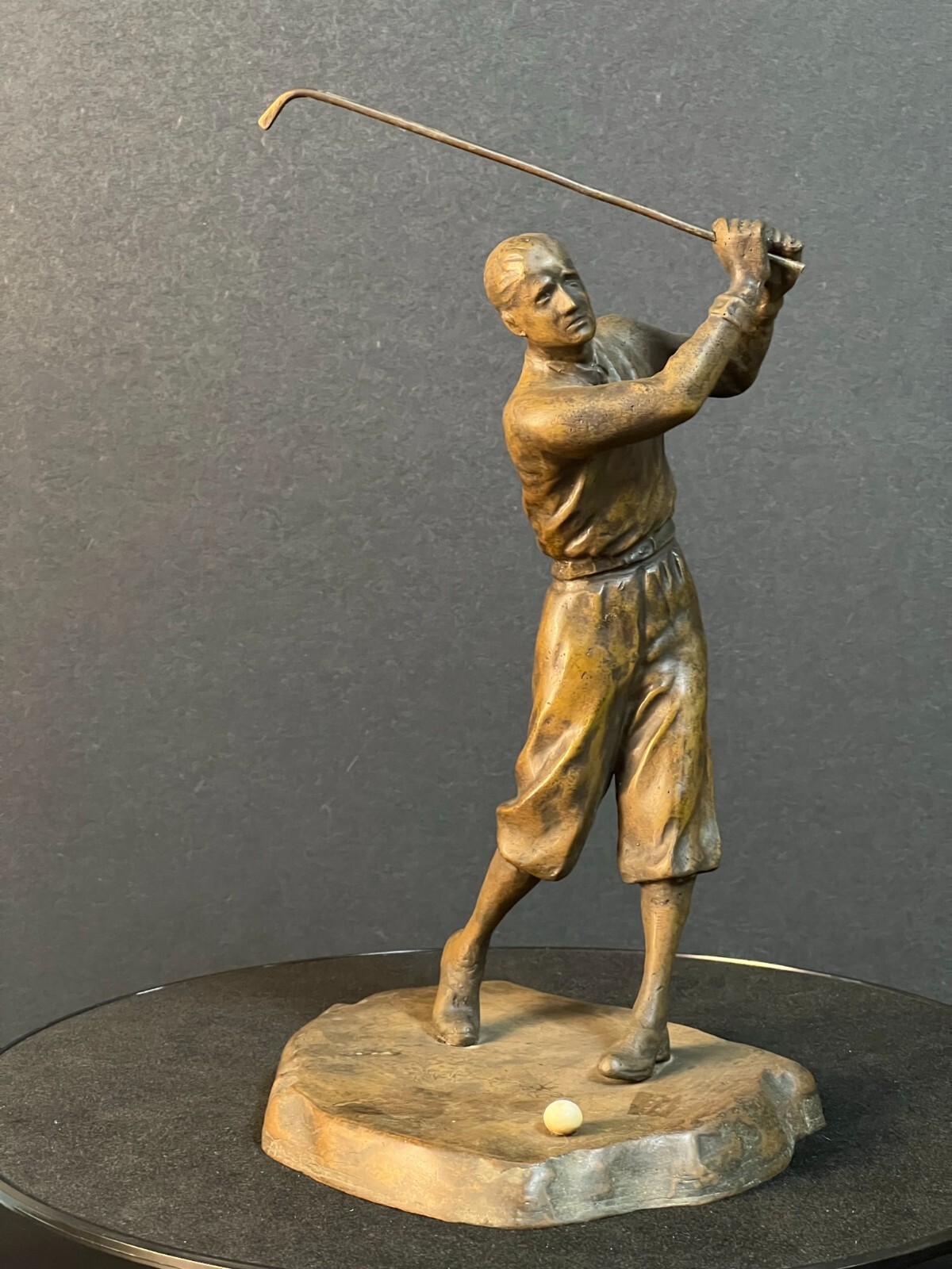 Bronze SCULPTURE OF Figure SWINGING Golf Club | eBay