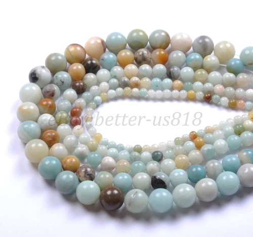 Natural Multi-Colored Amazonite Gemstone Round Beads 16" 4MM 6MM 8MM 10MM 12MM | eBay